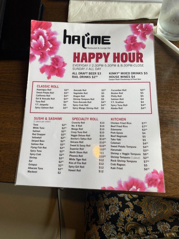 Menu at Hajime St.Cloud restaurant, St. Cloud
