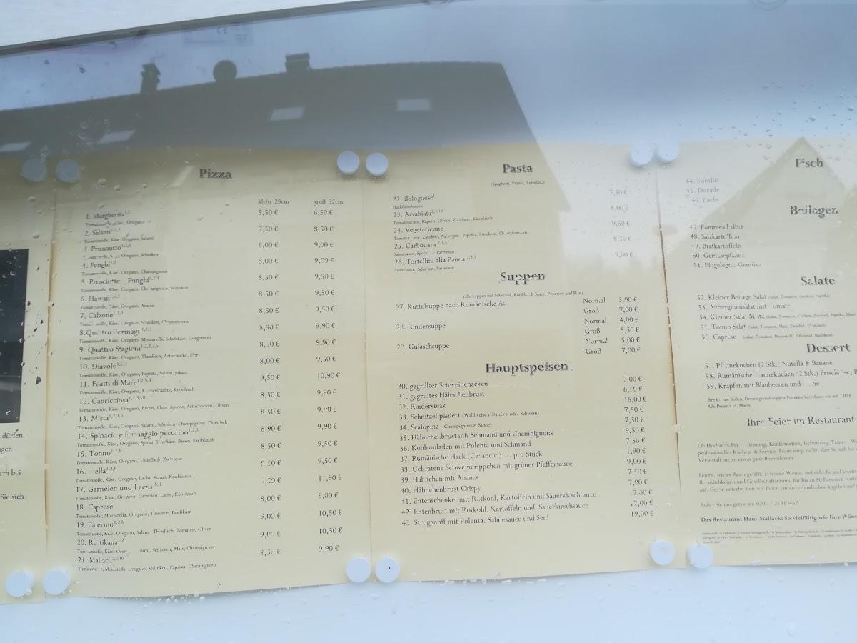 Speisekarte von Restaurant Haus Mallack, Wuppertal