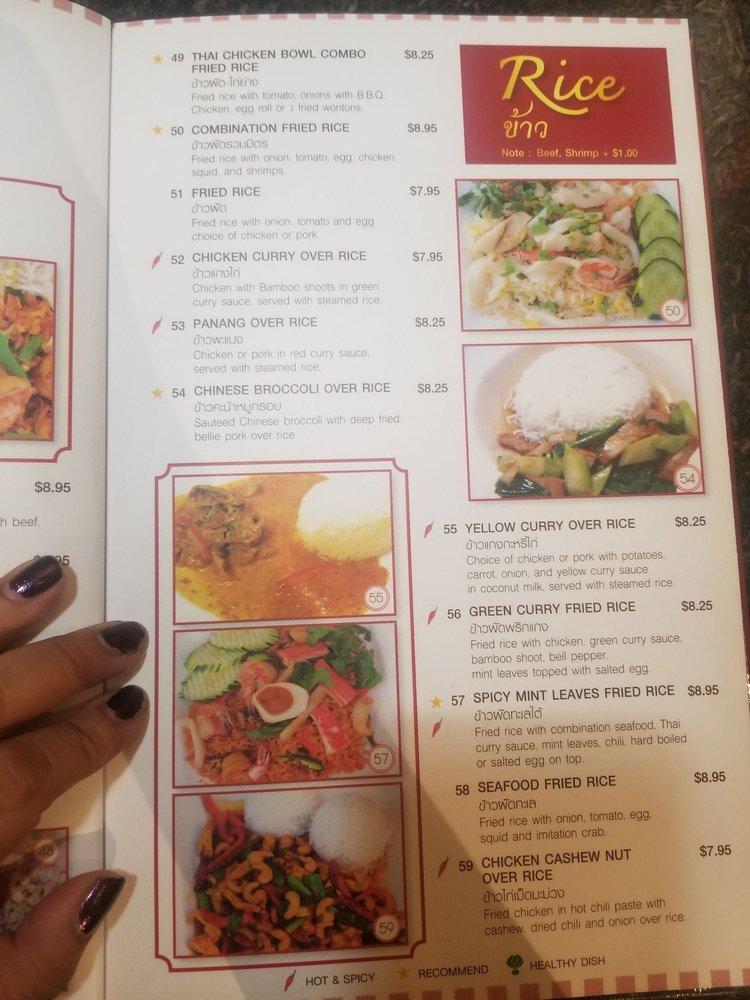 Menu at Thai Kitchen Bowl restaurant, Fontana