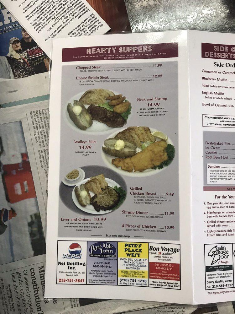 Menu at Countryside Restaurant of Bemidji, Bemidji, Pete Ln NW