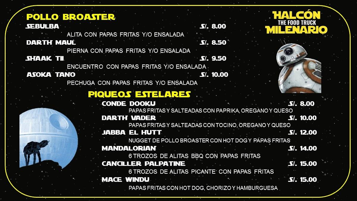 Carta del restaurante Halcón Milenario THE FOOD TRUCK, Breña
