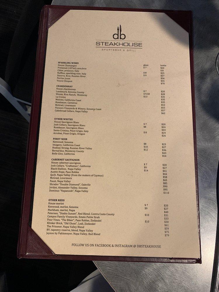 Menu at DB Sports Bar & Steakhouse, Discovery Bay