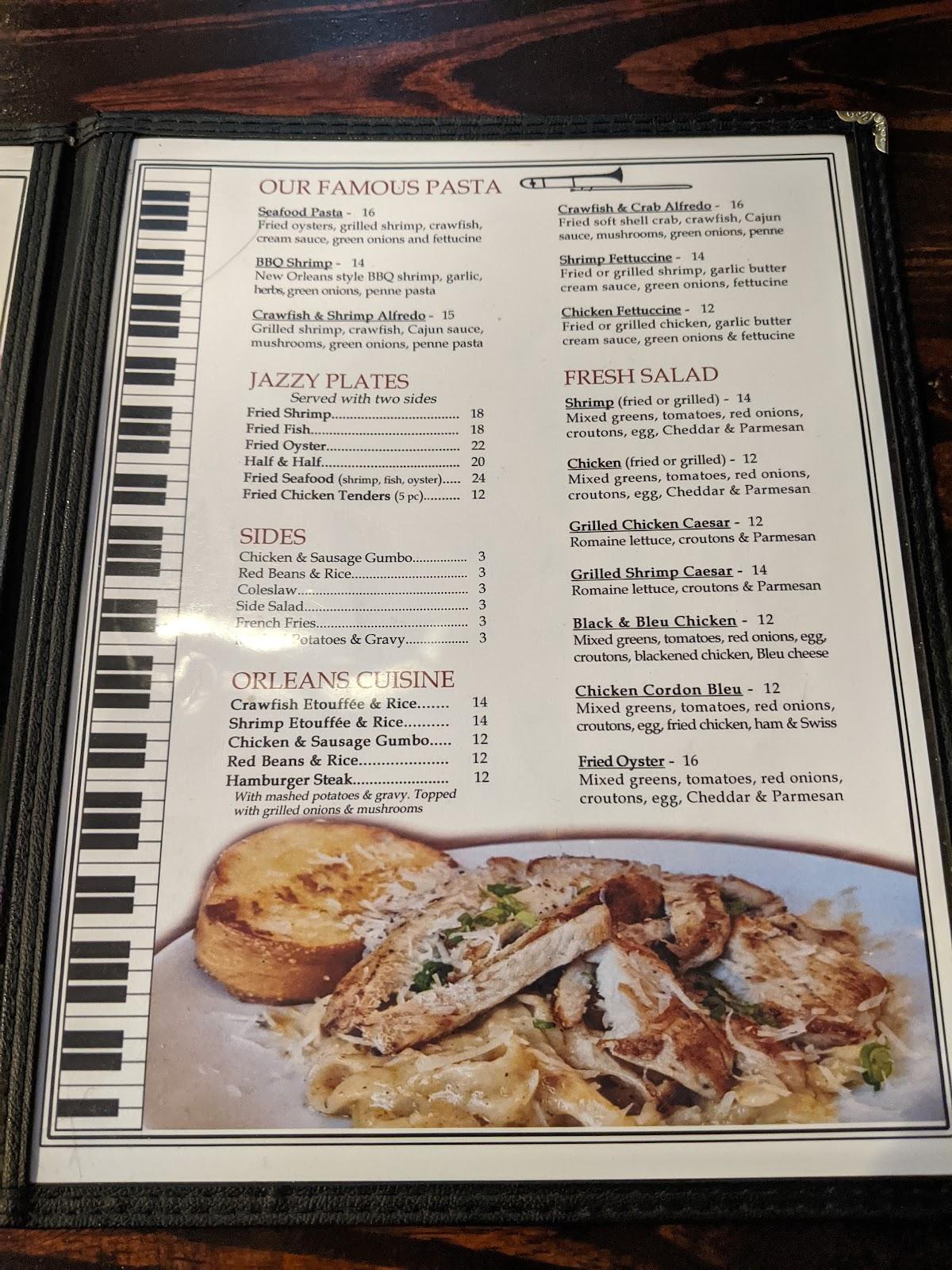 Menu at Jazzy Pete's Poboys restaurant, Slidell