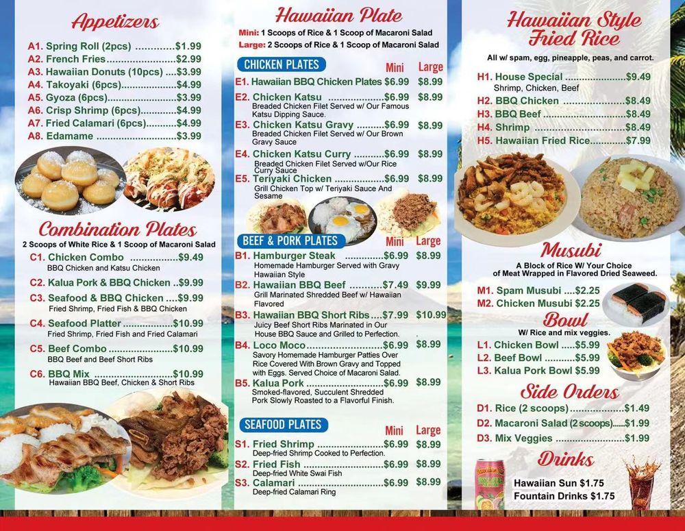 Menu at Ohana Hawaiian BBQ & Poke Bar, Fort Worth