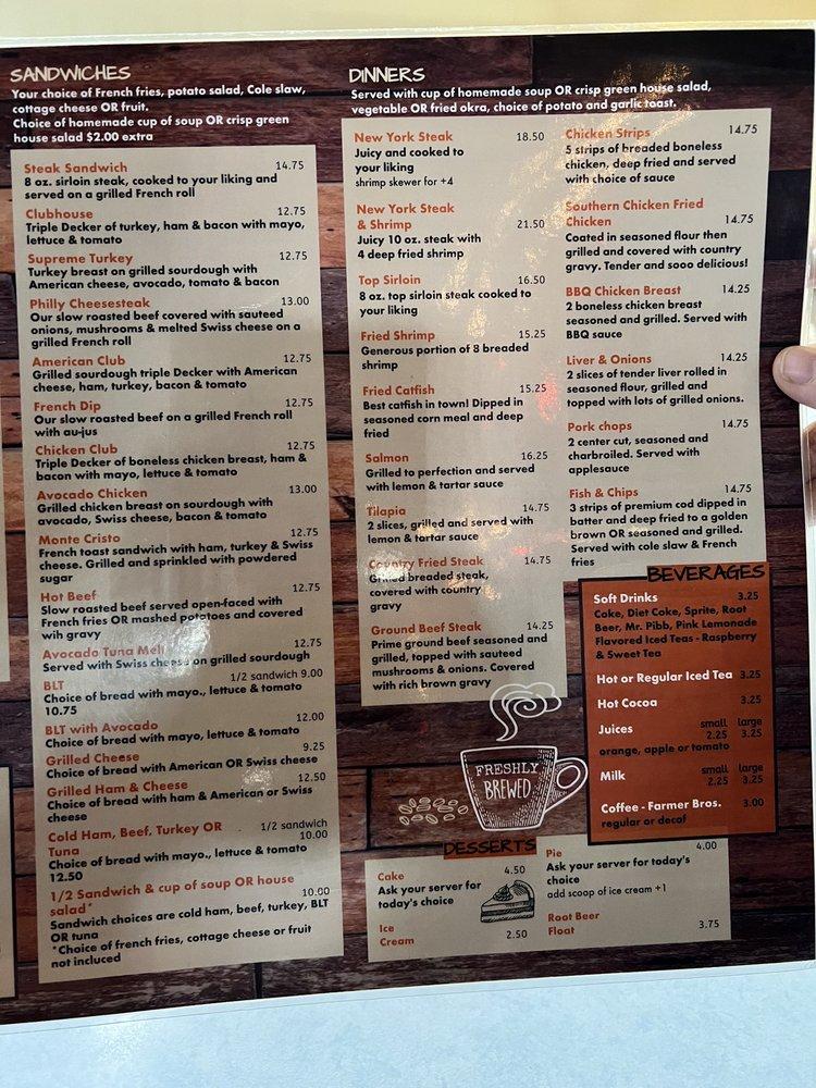 Menu at Sugar Mill restaurant, Bakersfield