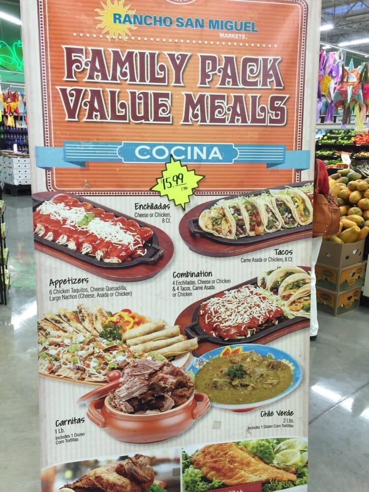 Menu at Rancho San Miguel Market restaurant, Stockton