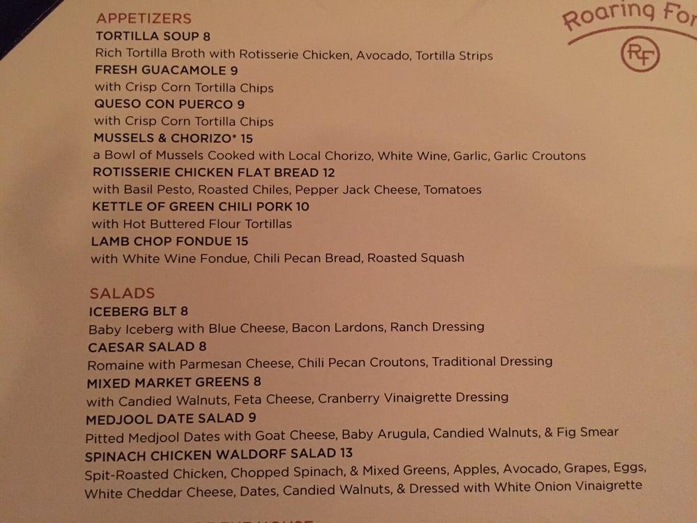 Menu at Roaring Fork pub & bar, Scottsdale