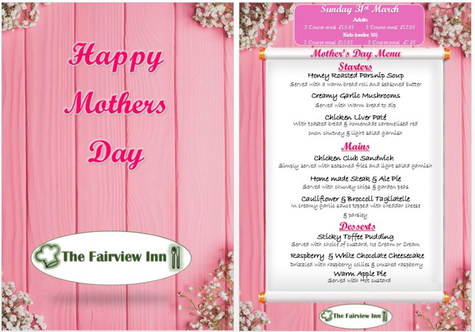 Menu at Fair View Inn restaurant, Rochdale, Broad Lane