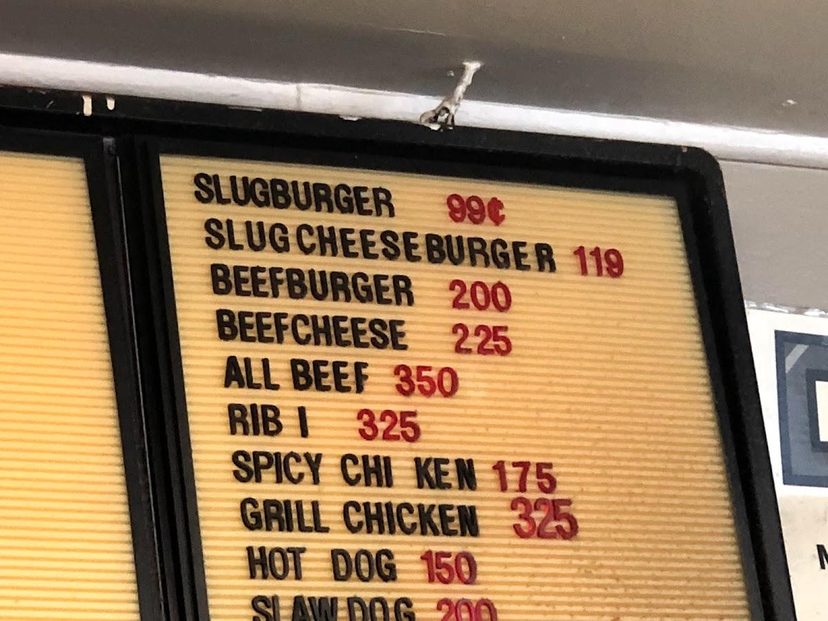 Menu at White Trolley Cafe, Corinth, US-72