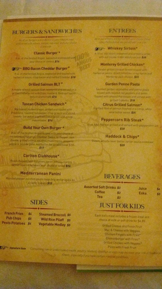 Menu at Carlton Restaurant, Toronto