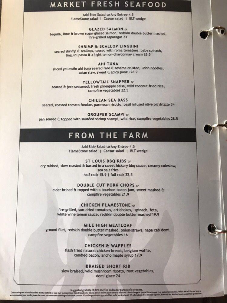 Menu at FlameStone American Grill pub & bar, Trinity, Tampa Rd