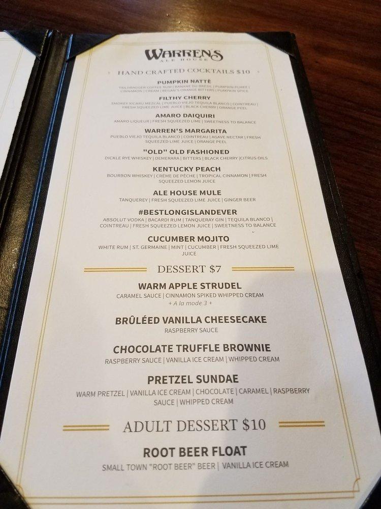 Menu at Warrens Ale House pub & bar, Wheaton