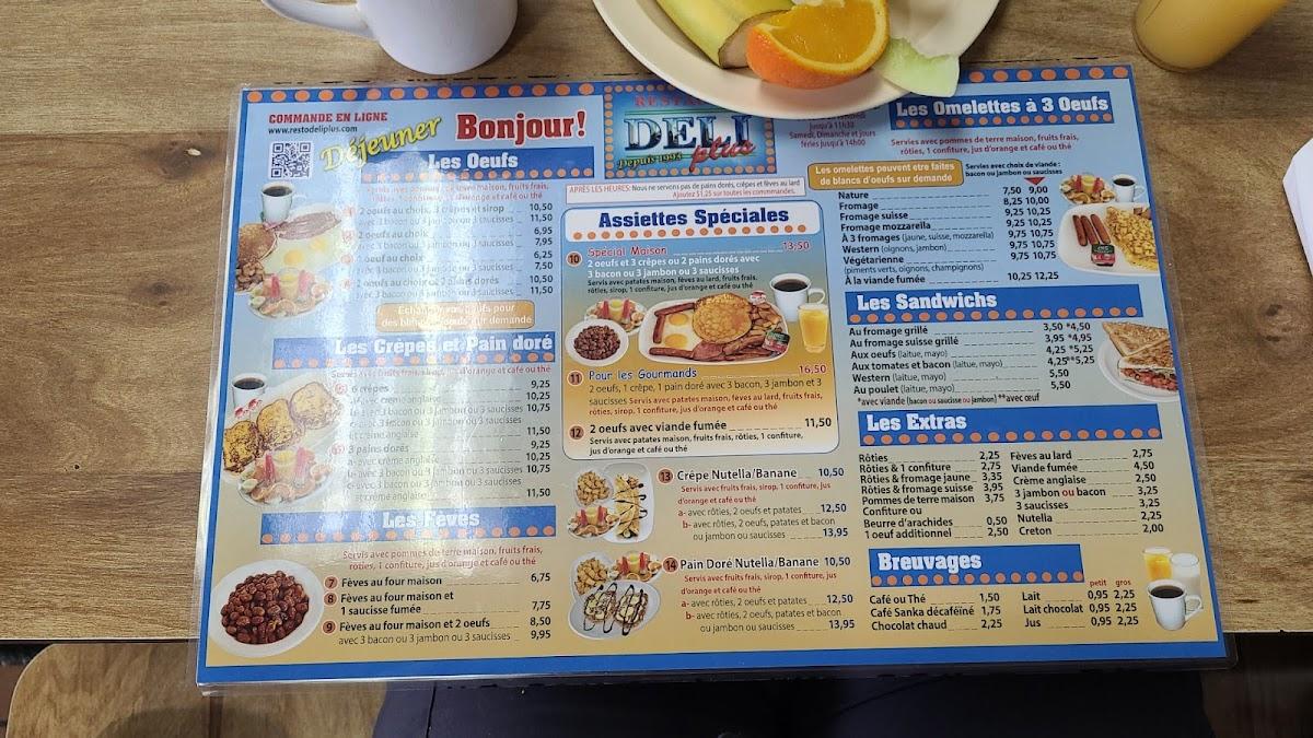 Menu au Restaurant Deli Plus, Montréal