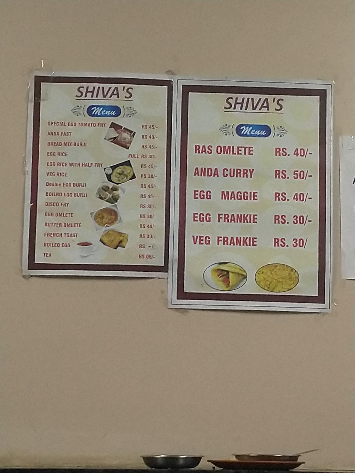 Menu at Shiva Egg Rice Centre, Belgaum