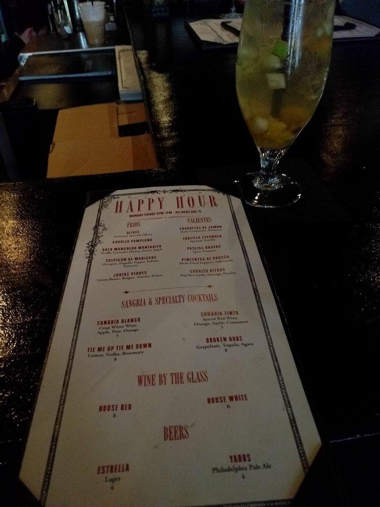 Menu at Amada pub & bar, Philadelphia