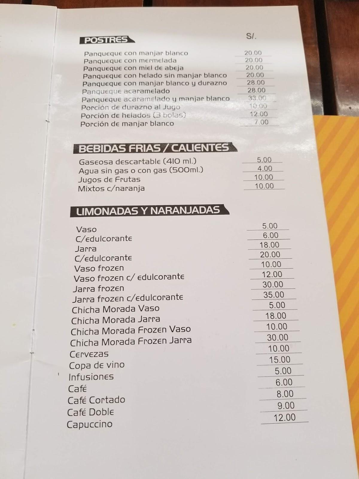 Menu at El Piloto restaurant, Asia District, 69QX+C8V