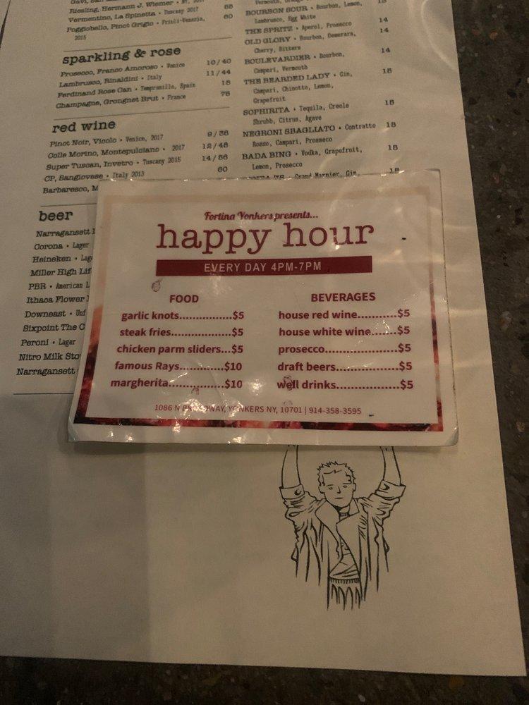 Menu at Fortina pizzeria, Yonkers, N Broadway