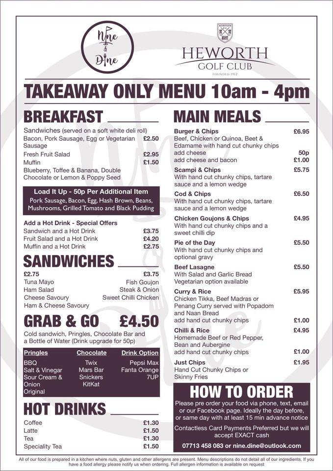 Menu at Nine and Dine pub & bar, Gateshead