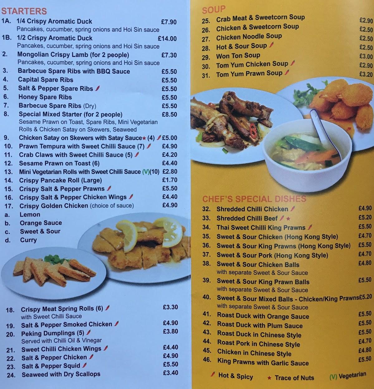 Menu at Royal Beijing fast food, Clacton-on-Sea