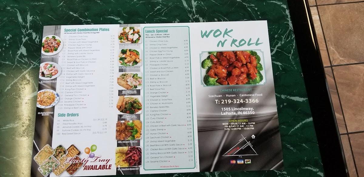 Menu at Wok & Roll restaurant, La Porte, Lincolnway