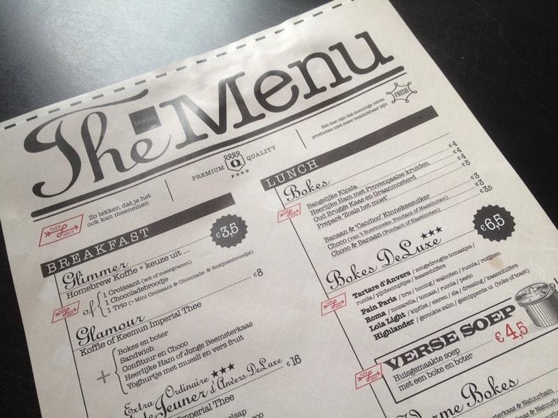 Menu at Blend (Breakfast, Lunch & Drinks), Antwerp, Londenstraat 18