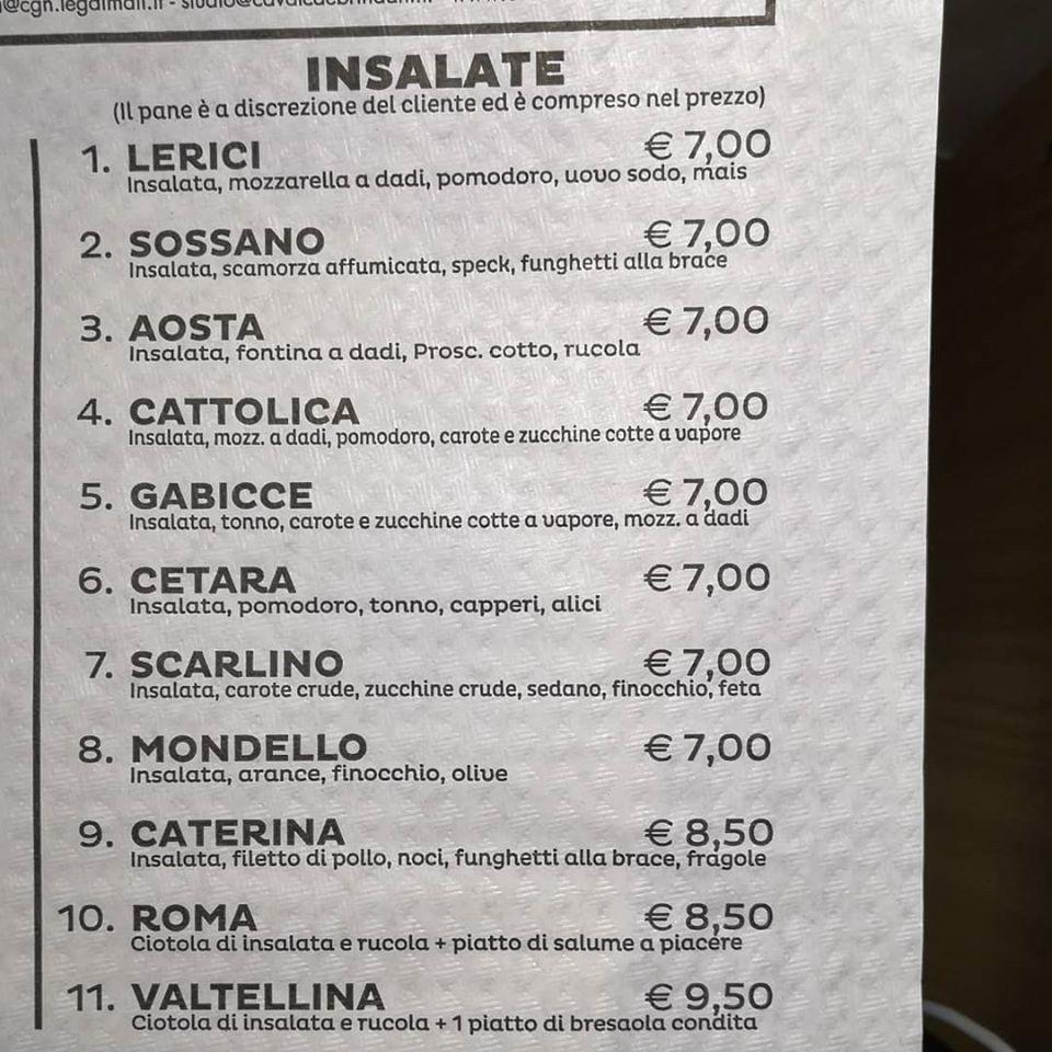Menu da Bar IL Gran Panino, Reggio Emilia