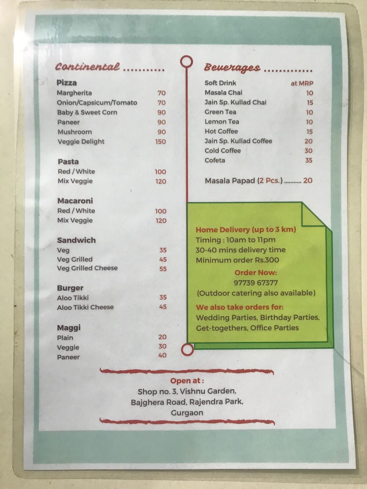 Menu at Jain Fast Food, Gurugram, /31