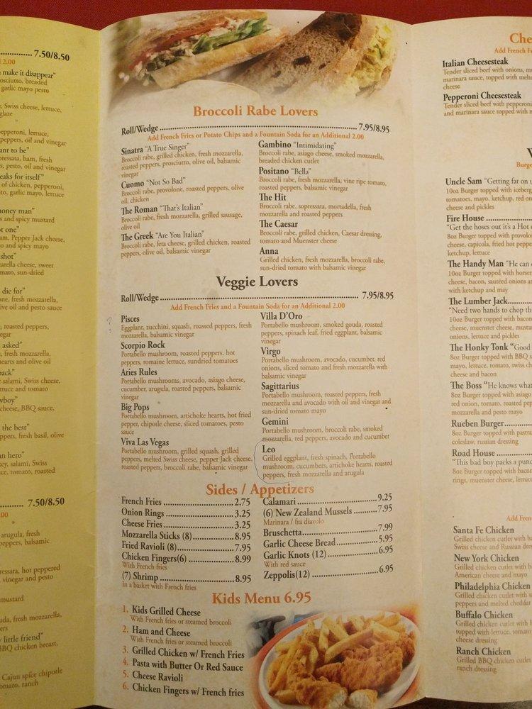 Menu at Villa D'oro Italian Deli and Bakery, Crugers