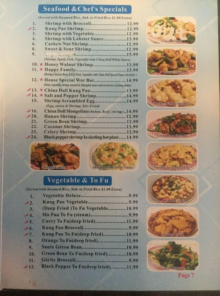 Menu at China Doll Chinese Restaurant, Red Bluff
