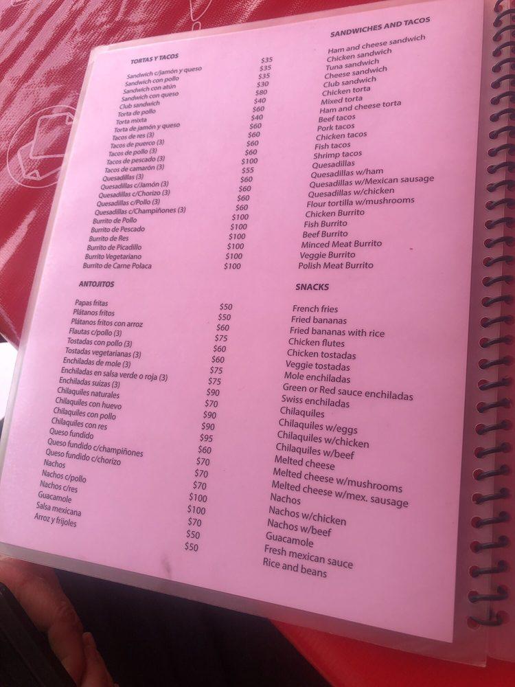 Menu at Loncheria Alexia y Geovanny restaurant, Isla Mujeres