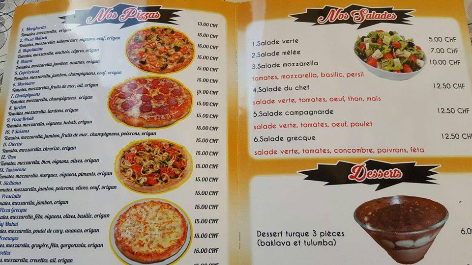 Menu at Bosphore Pizza Kebab, Nyon, Rue du Marché 5
