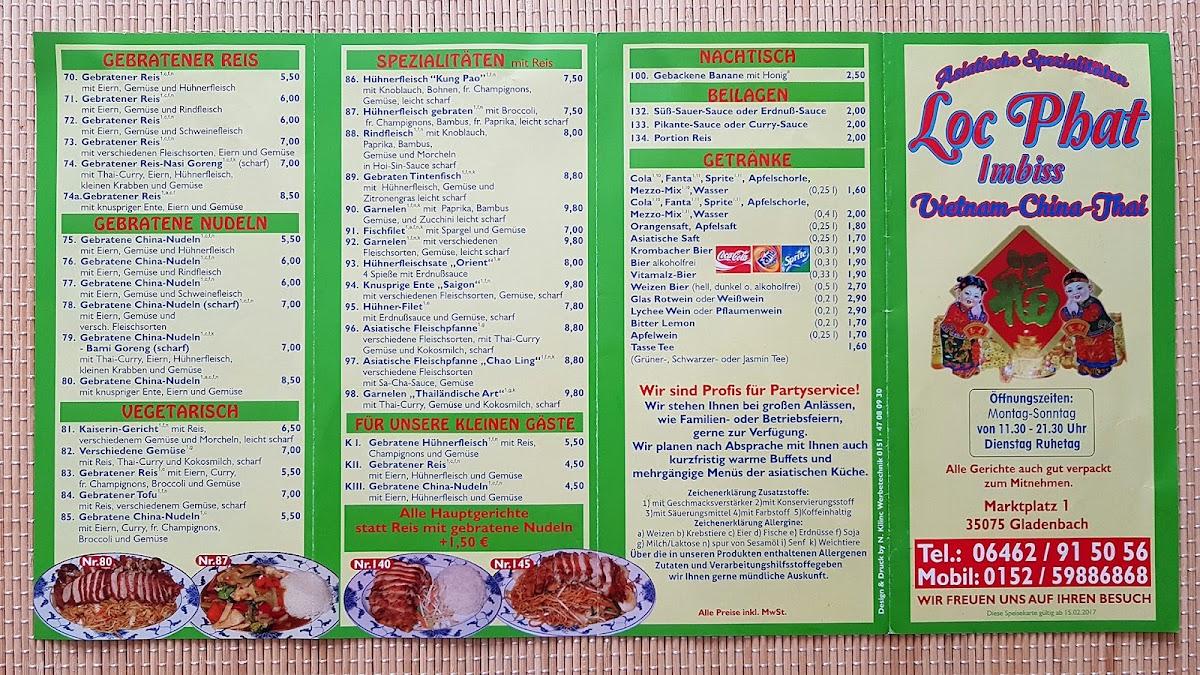 Speisekarte von Loc Phat Gladenbach restaurant, Gladenbach