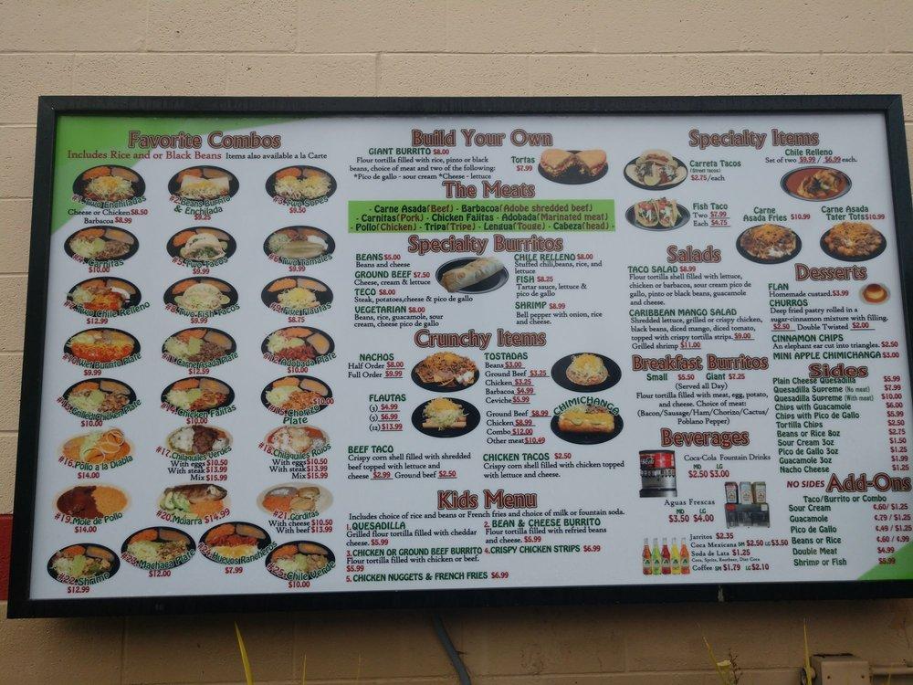 Menu at Tecos Fresh Mexican Food fast food, Portland