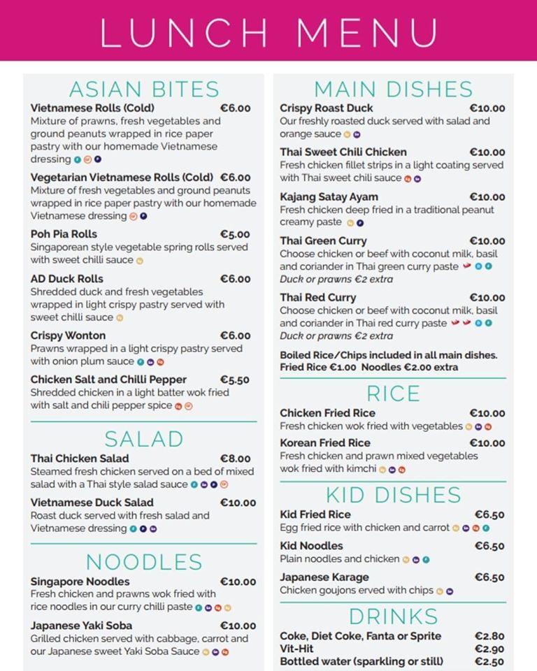 Menu at Jalan Jalan restaurant, Sligo