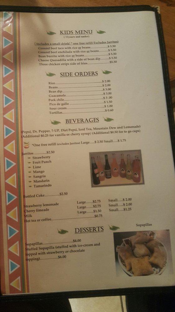 Menu at La Familia Prado restaurant, Torrington