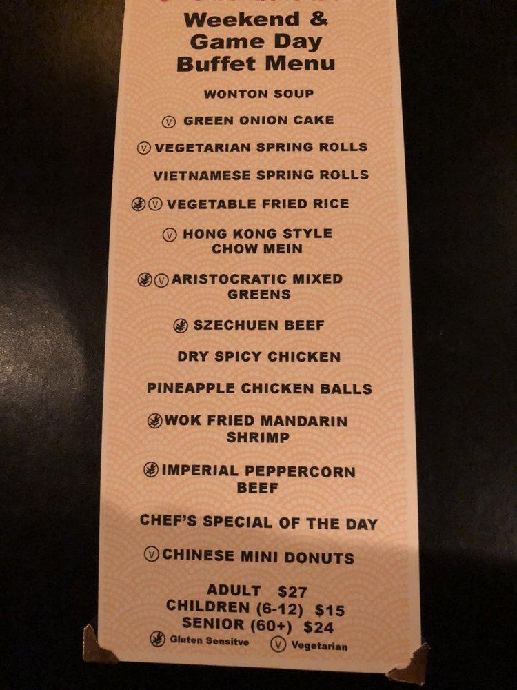 Menu at The Lingnan restaurant, Edmonton