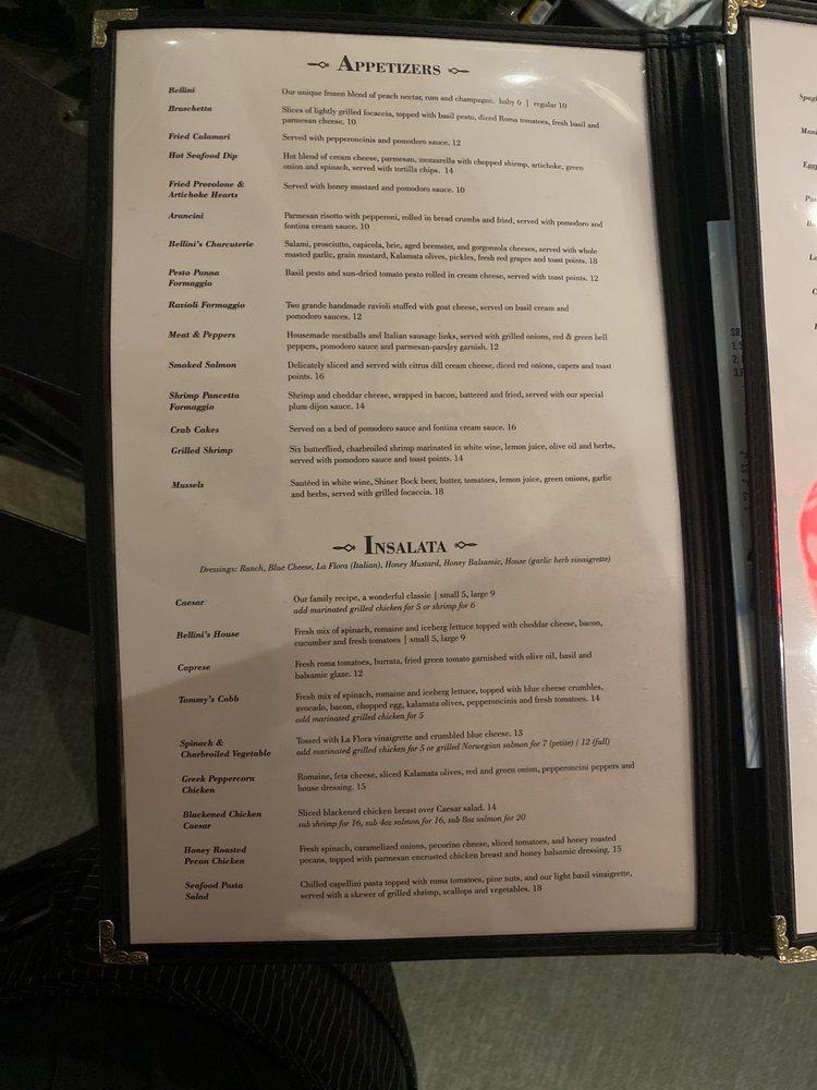 Menu at Bellini's Ristorante & Grill restaurant, Oklahoma City ...