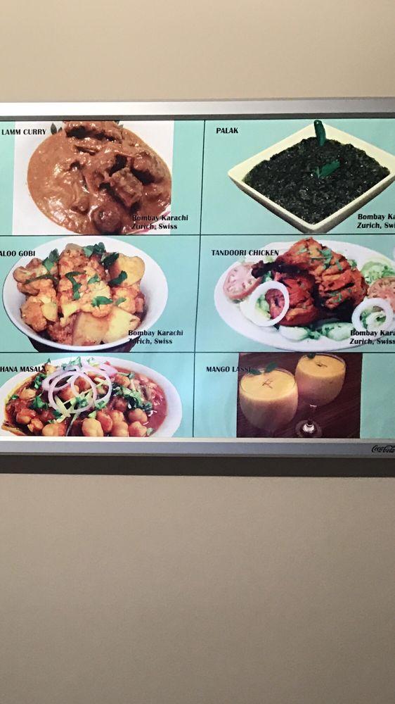 Menu at Bombay Karachi, Zürich