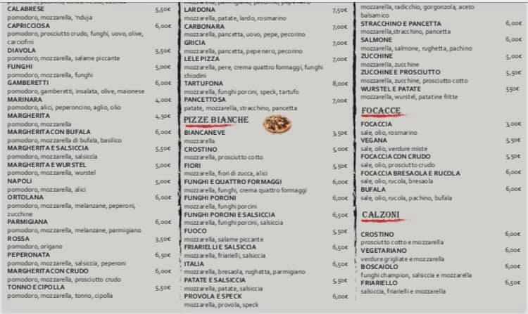 Speisekarte von Lele Pizza, ROM, Via Poggi d_Oro 7/9