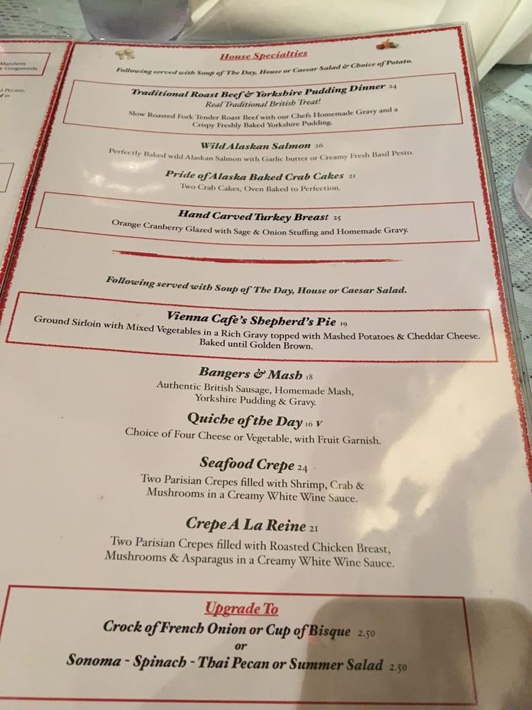 Menu at VIENNA CAFE & BISTRO, Cooper City