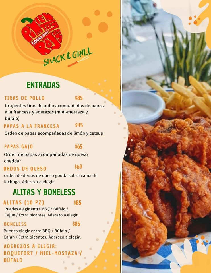 Menu at Cocina Gourmet Pimientos Rojos restaurant, Merida, C. 33ᴰ 72