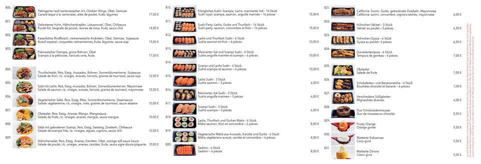 Menu at Hong Fu, Eupen