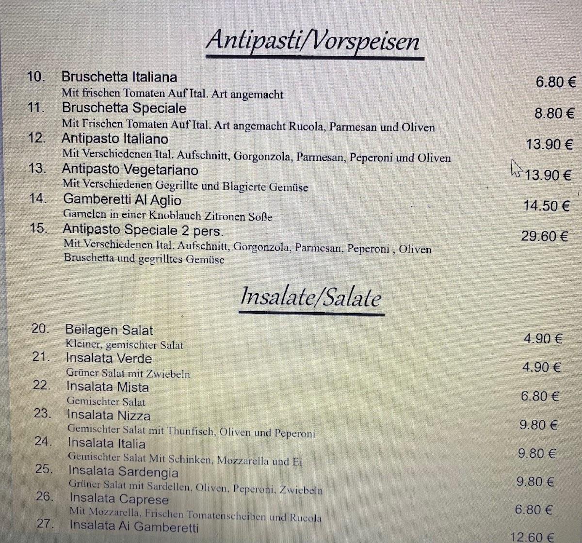 Carta de Non Solo Pizza Epfendorf, Epfendorf