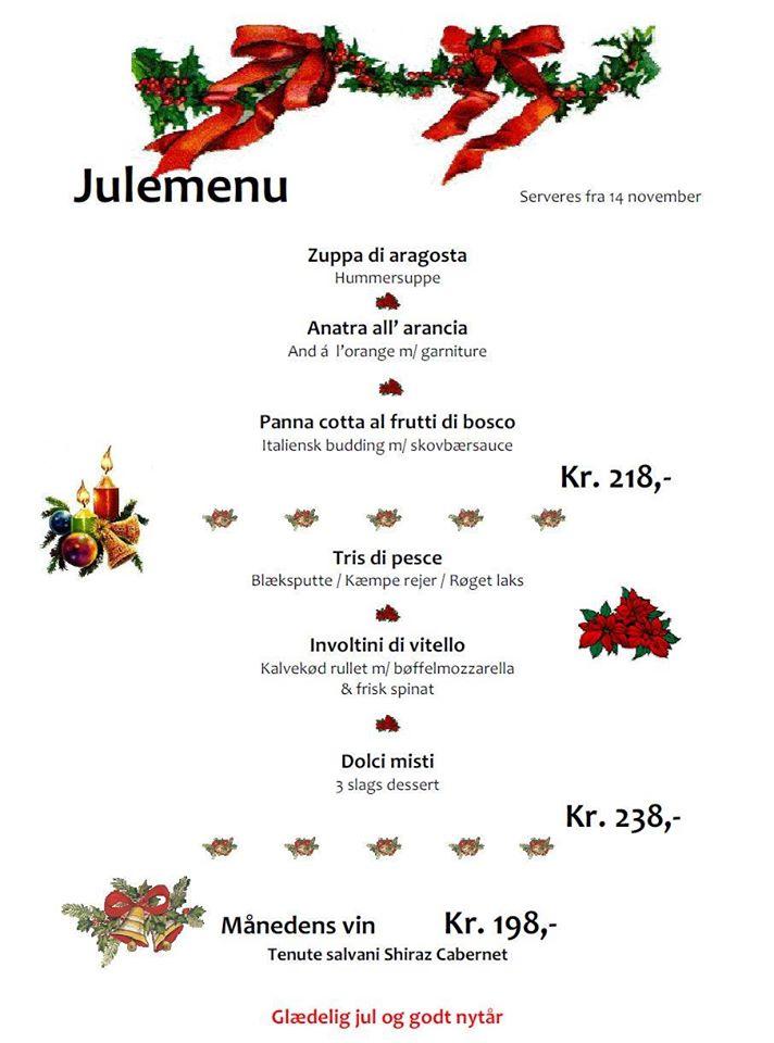 Menu at Restaurant Rimini, Copenhagen, Amagerbrogade 7