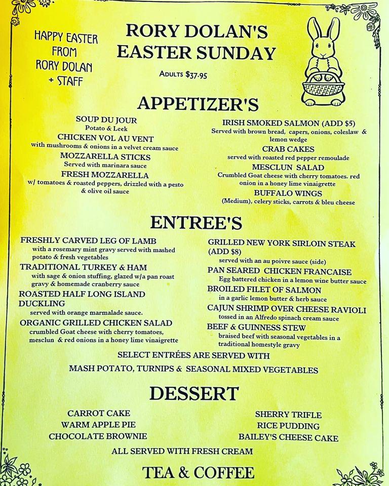 Menu at Rory Dolan's Restaurant & Bar, Yonkers