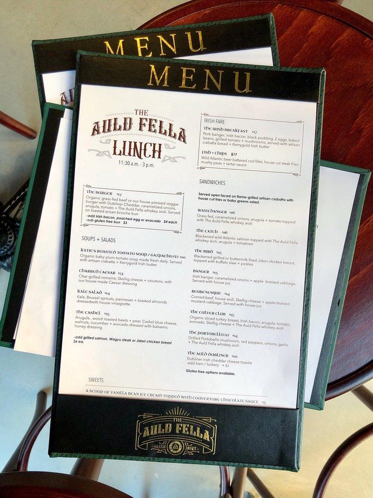 Menu at The Auld Fella - Culver City pub & bar, Culver City