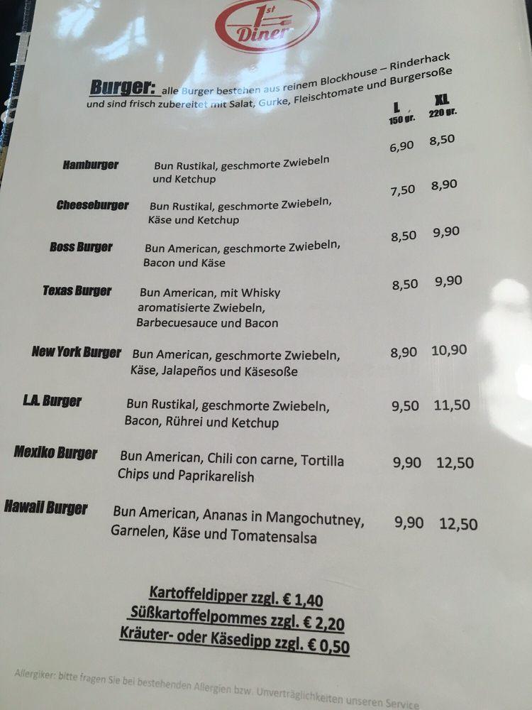 Speisekarte von Erstes Abendessen restaurant, Heiligenhafen