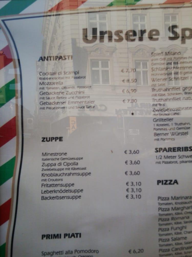 Speisekarte von Pizzeria Maria Rosa, Wien, Siebenbrunnenpl. 2