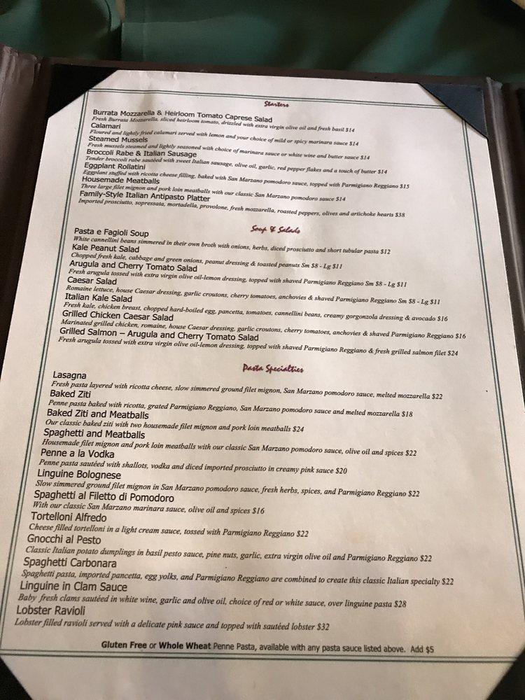 Menu at Trattoria Reggiano Italian Restaurant - Downtown Summerlin, Las ...
