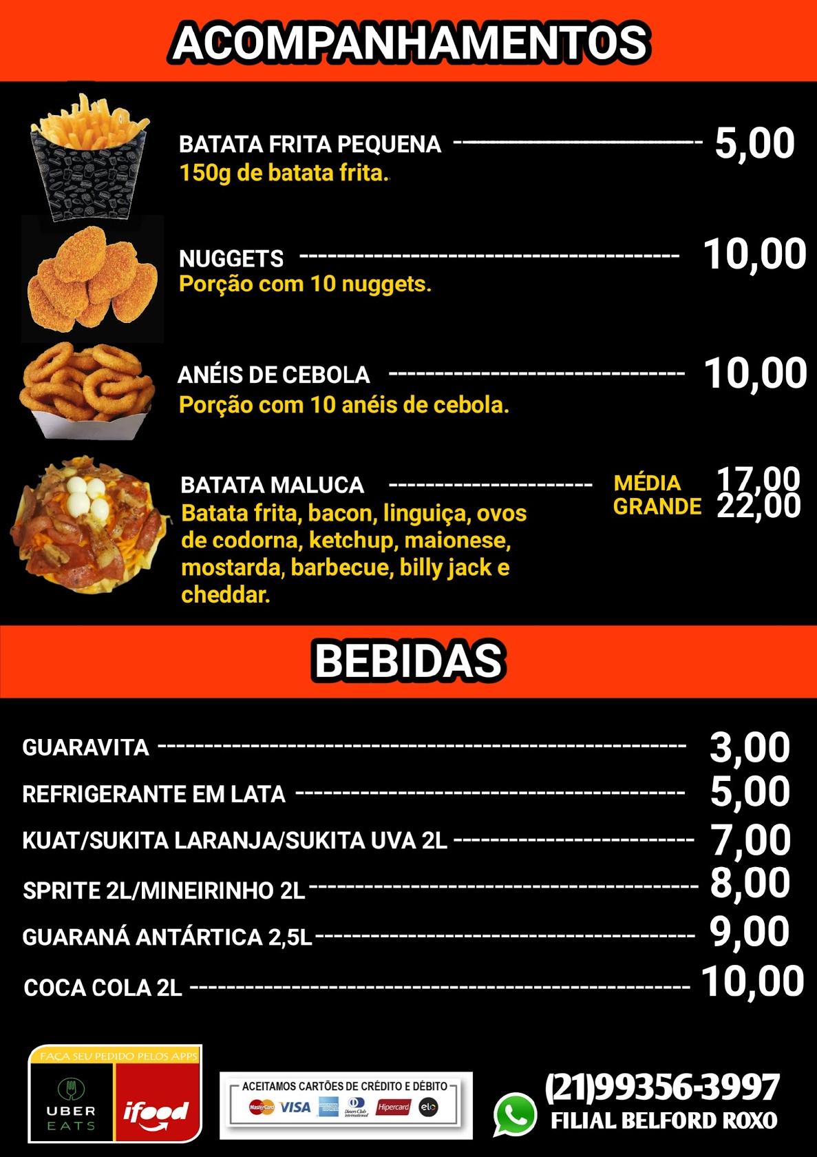 Menu at Barolo Hamburgueria, Belford Roxo